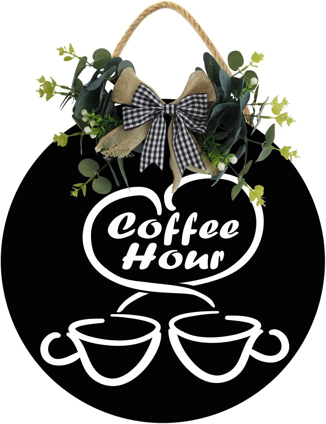 Eveokoki 11" Coffee Hour Sign,Coffee Bar Sign Farmhouse Coffee Wooden ...