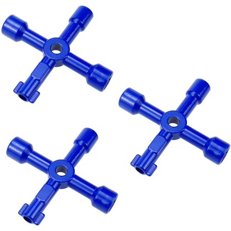 3 Pcs 4-Way Multi-Functional Utilities Key Triangle/Square Water Keys ...