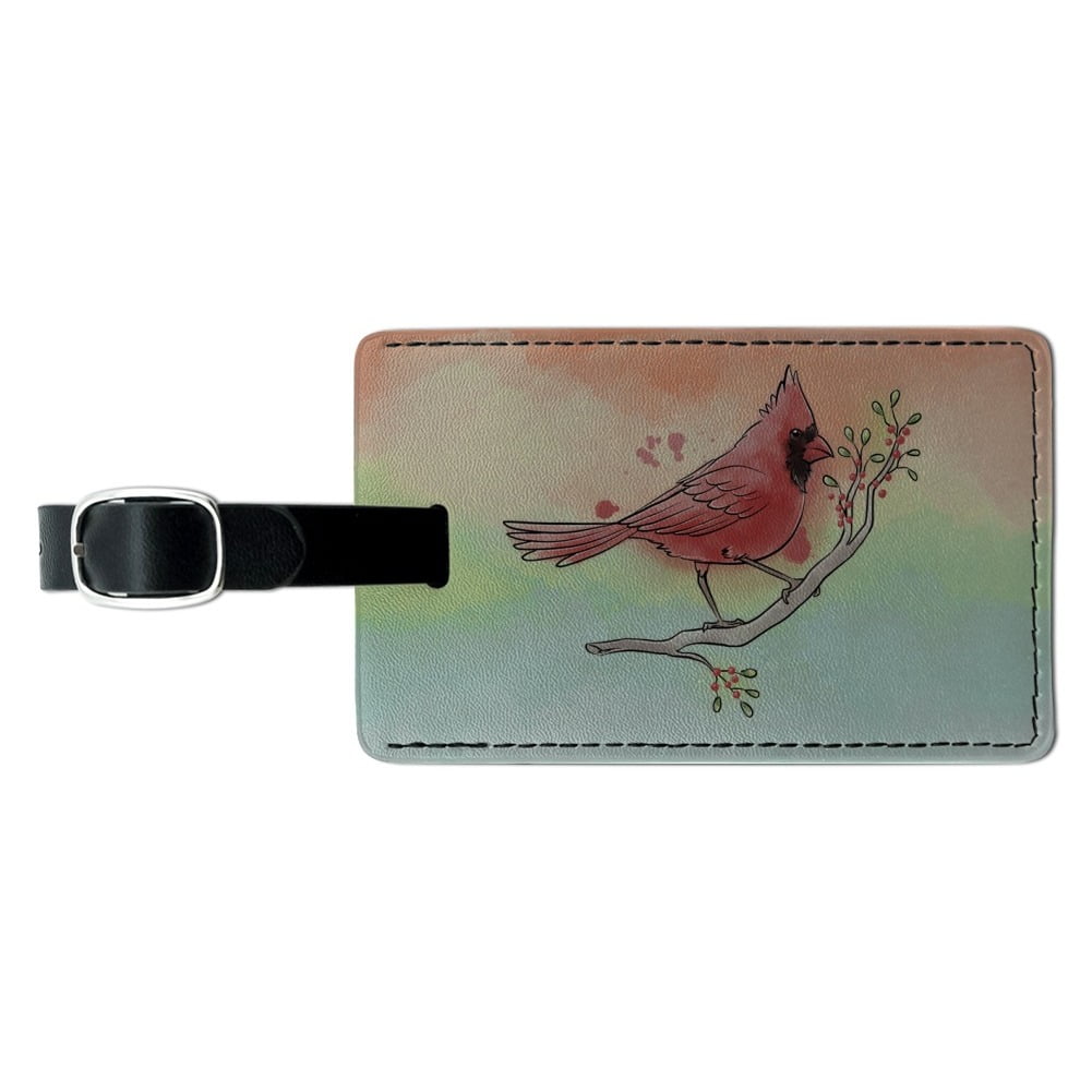Northern Cardinal Watercolor Northeastern Bird Rectangle Leather ...