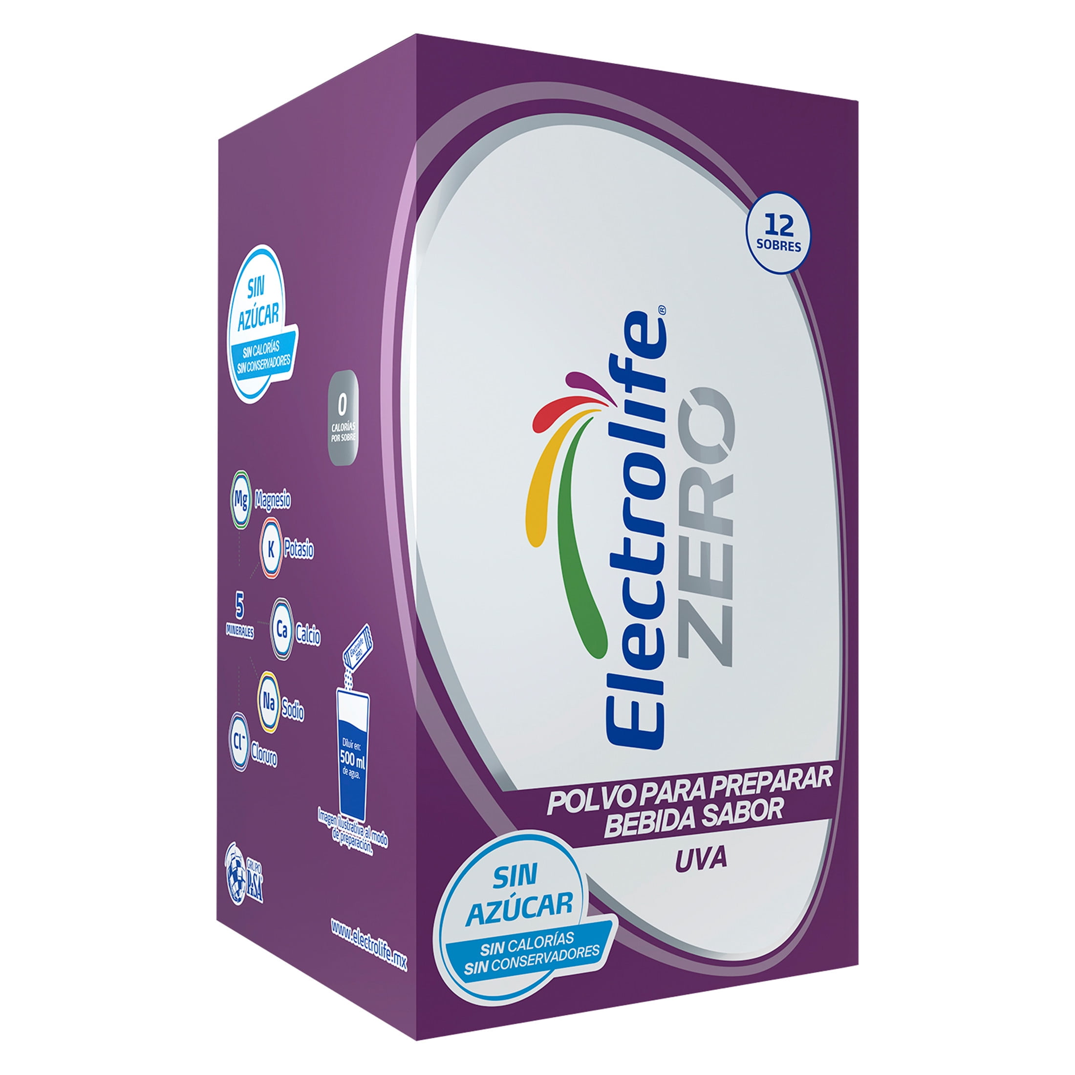 Electrolife Zero en Polvo sabor Uva con 12 sobres | Walmart en línea