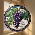 Grapevine Purple Grapes Stained Glass Style Window Hanging Suncatcher ...