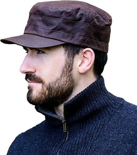 Mucros Weavers Men's Fisherman Cap 100% Waxed Cotton Skipper Hat Made ...