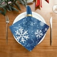 GZHJMY Christmas Cloth Napkin Blue Xmas Snowflake Kitchen Dining Table ...