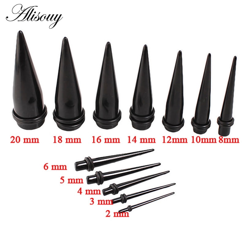 Par de piercings acrílicos de calibre expansor de tapón cónico de oreja ...