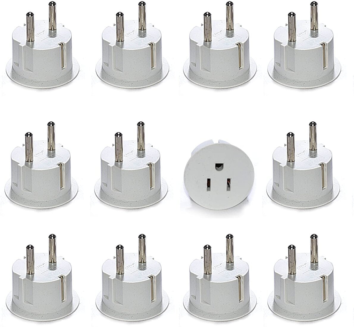OREI American USA to European Schuko Germany Plug Adapters - 12 Pack ...