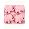 4 Cavity Baking Mold Elephant Shaped Cake Pan Nonstick Silicone Dessert ...