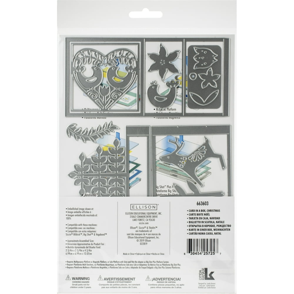 Sizzix Thinlits Die Set 12PK Card in a Box Christmas by Lynda Kanase - Walmart.com - Walmart.com