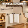 Chrome Square Adjustable Towel Bar Adhesive or Drill Wall Mount Rack ...