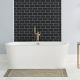 Jean Pierre Cotton Fringe Bath Rug 27x45 in Linen Bohemian Geometric ...