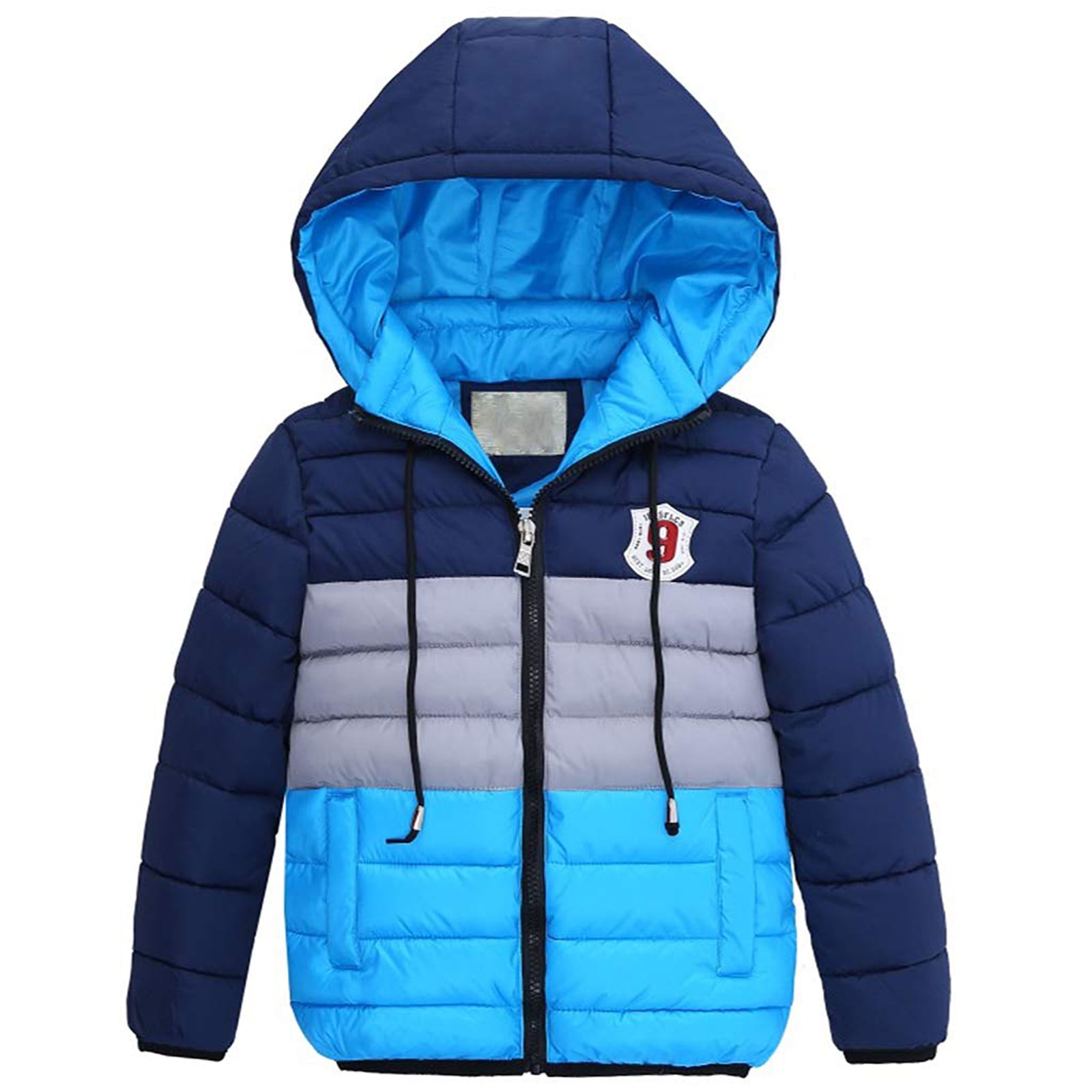 Kids Down Jacket Boys Padded Coats Hooded Outerwear Warm Lightweight ...