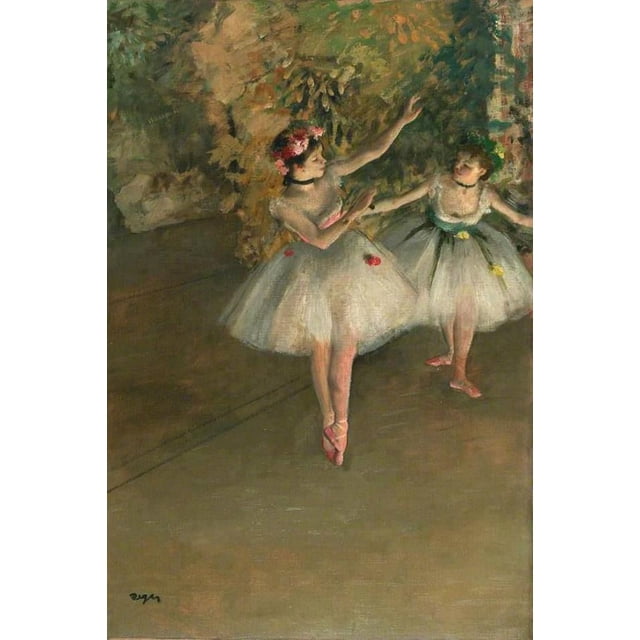 Laminated Edgar Degas Two Dancers On The Stage Impressionist Art ...