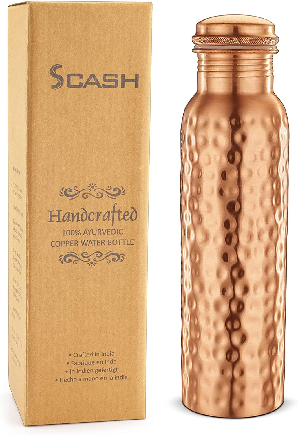 Scash Made in India 30 Oz. Handmade Handcrafted 100% Pure Copper Water ...
