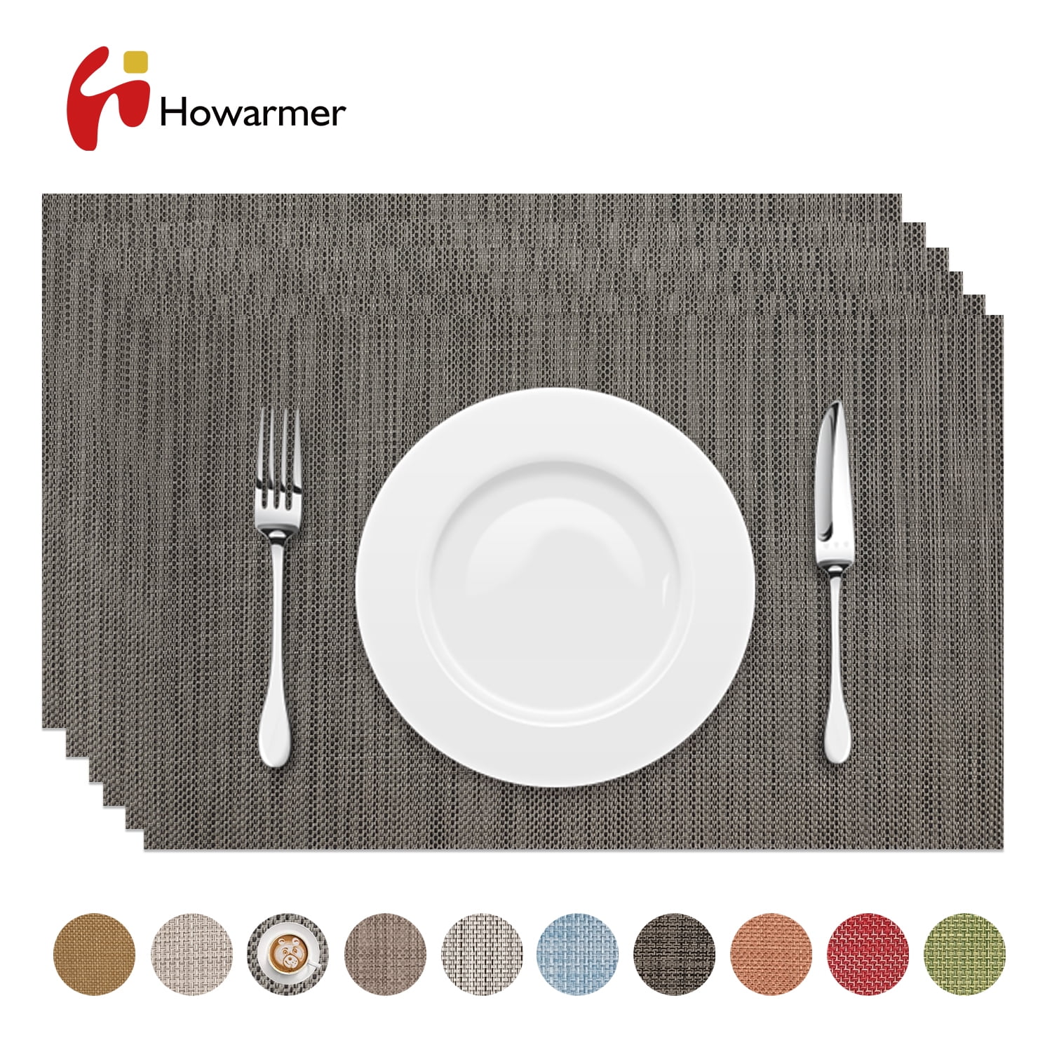 Placemats, Woven Crossweave Placemat for Dining Table, PVC, Vinyl ...