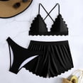 IYYVV 3 Piece Swimsuits for Women String Scalloped Bikini Sets Cross ...