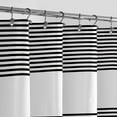 Farmhouse Style Black And White Striped Shower Curtain With Tassels