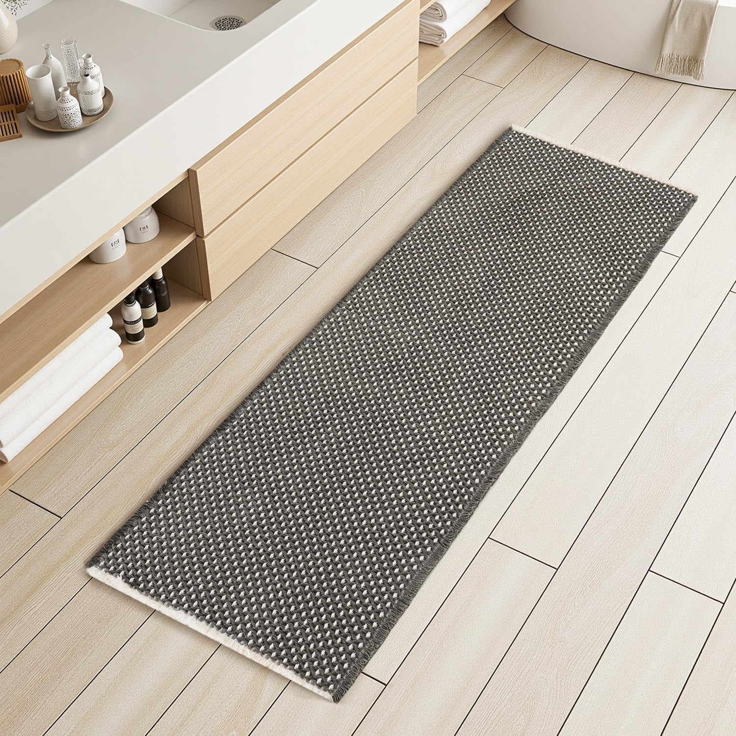 Click here for Biwat Checkered Bathroom Runner Rug Super Absorben... prices