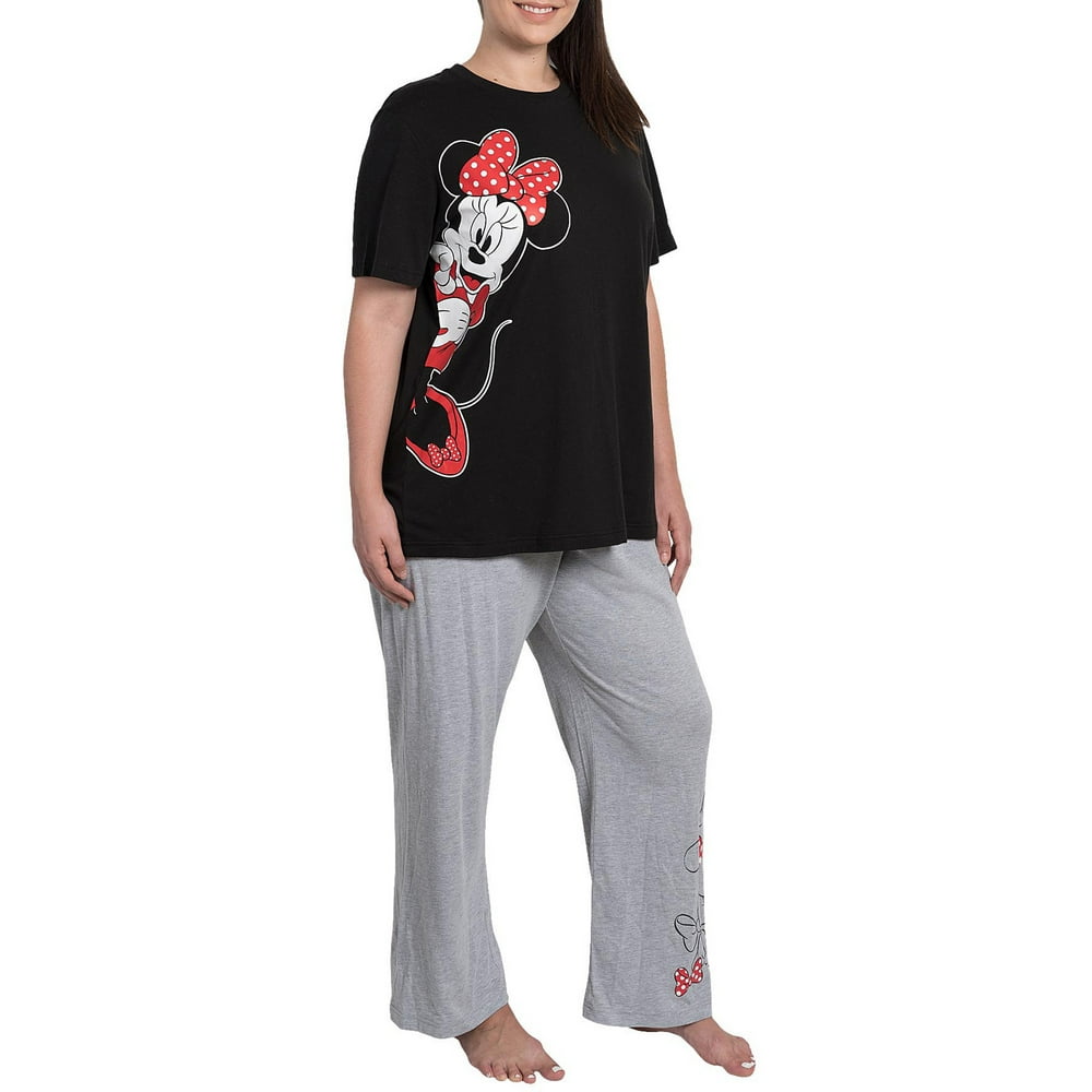 Disney - Disney Womens Plus Size Minnie Mouse Bows Pajama Lounge Wear ...