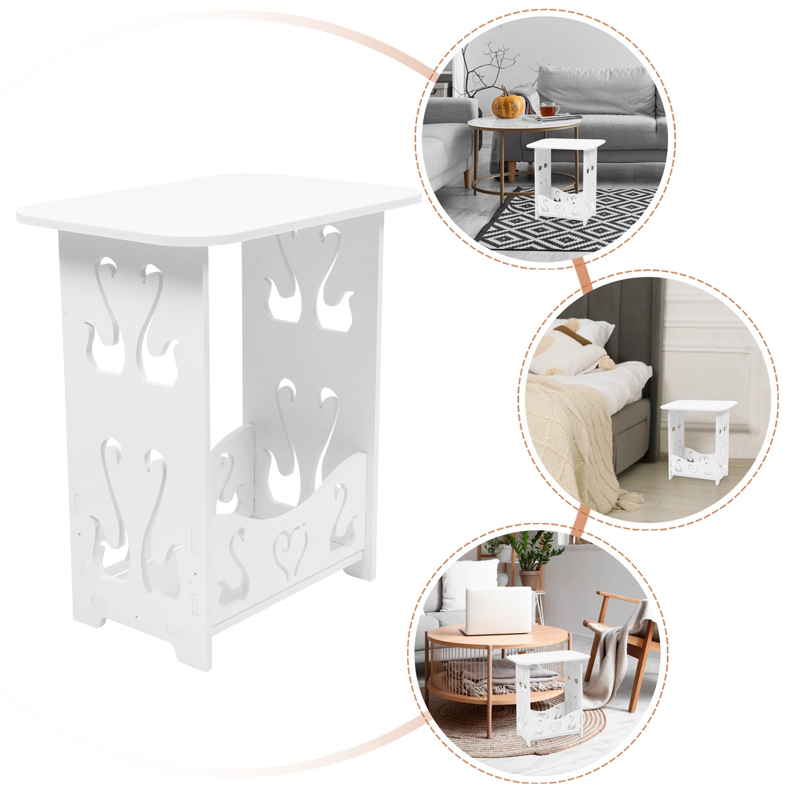 Click here for Runrotoo Bedroom Side Table With Compact Shape Whi... prices