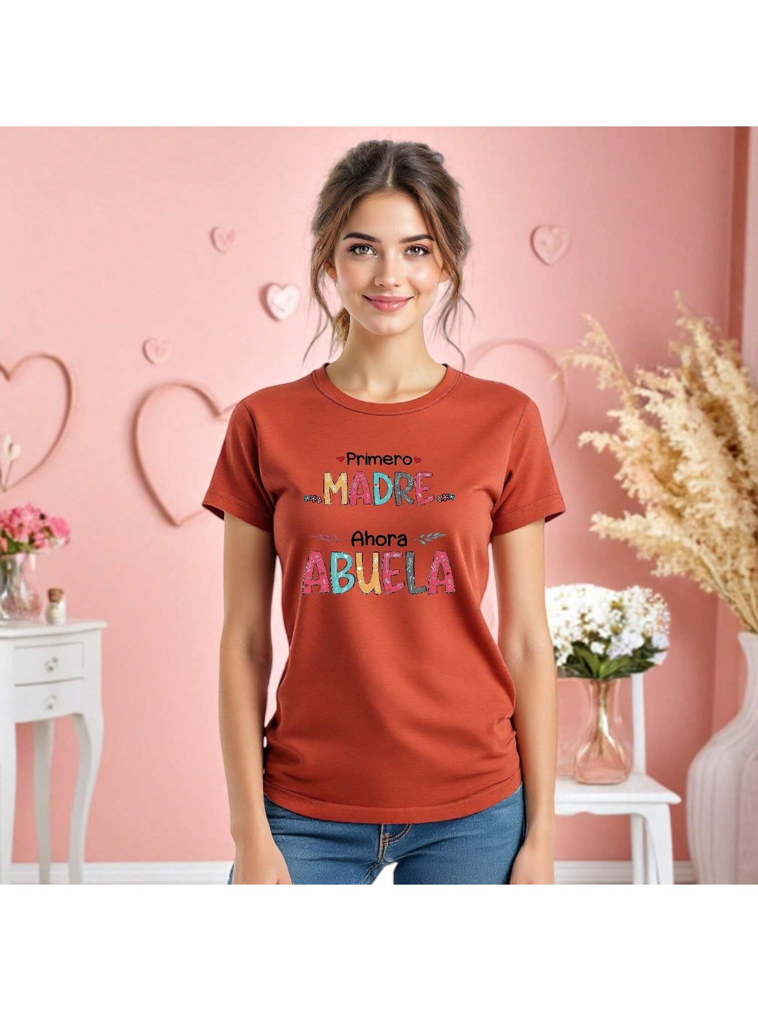Playera De Primero Madre, Ahora Abuela – Regalo con Amor para Súper Abuelas Color Shedron Talla ...