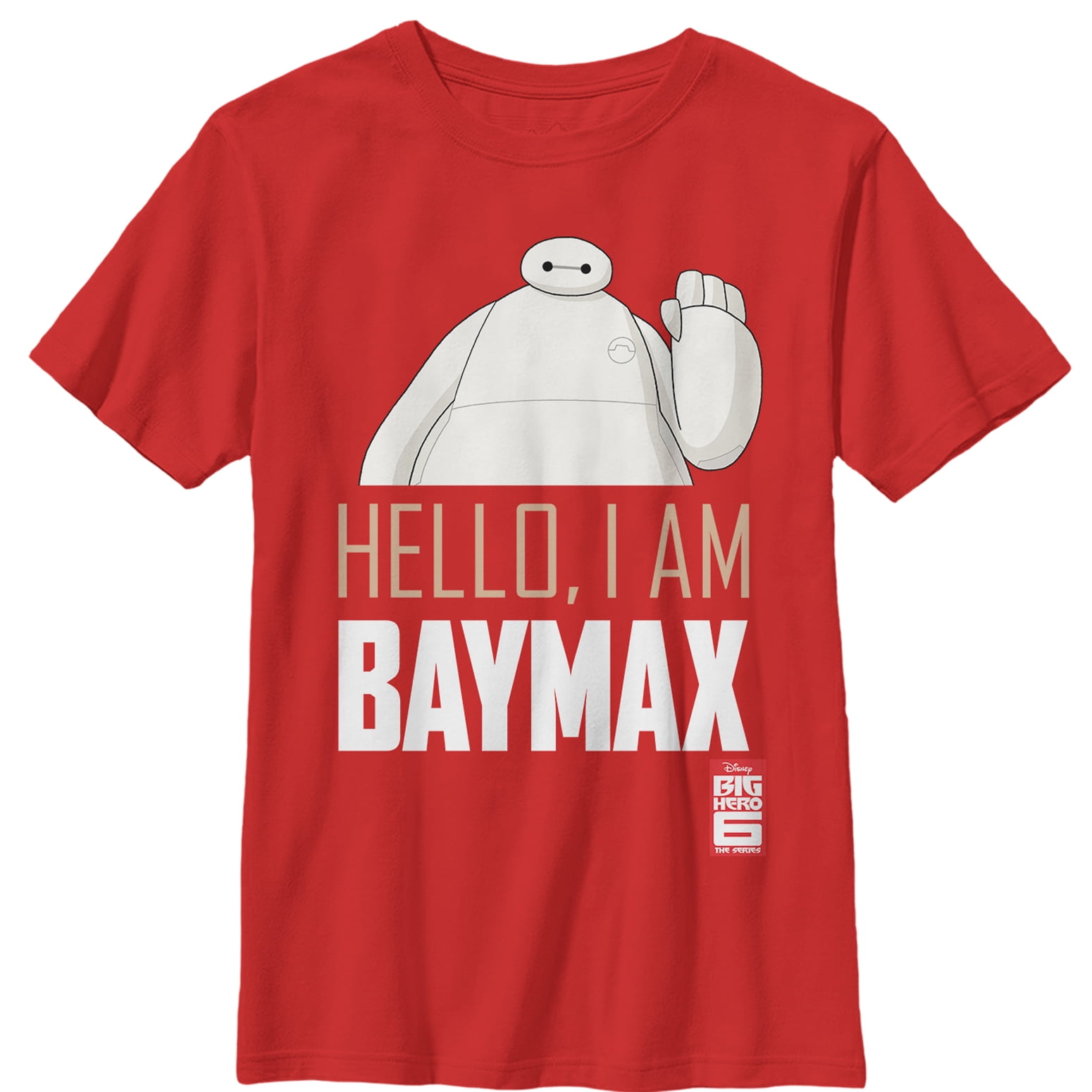 Boy's Big Hero 6 Hello, I Am Baymax Graphic Tee Red Small - Walmart.com