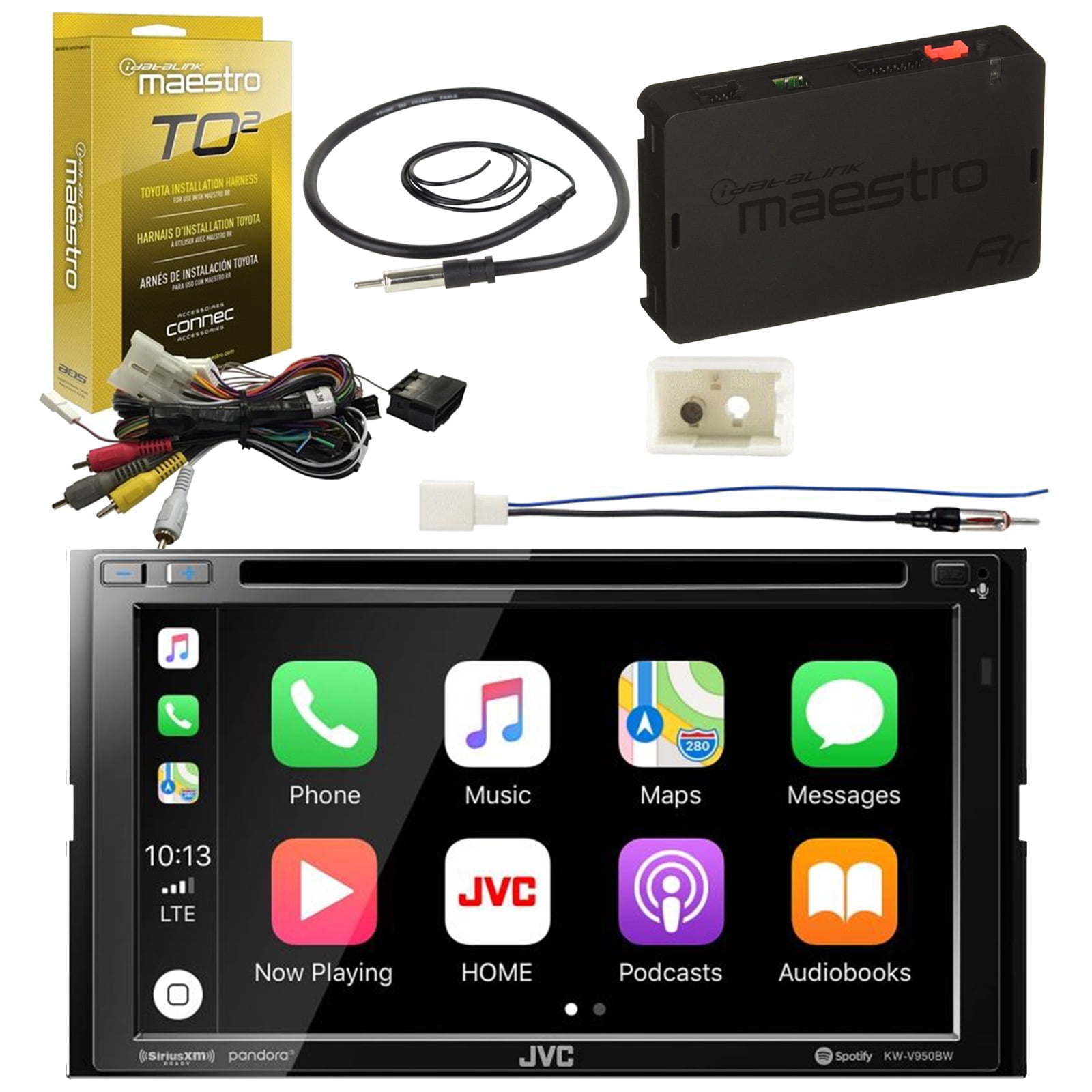 Double DIN CD/DVD SiriusXM Digital Media USB Bluetooth Receiver, iDatalink Maestro RR Steering ...