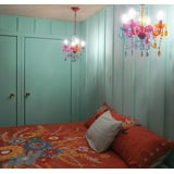 Gypsy Color Acrylic Crystal Chandelier, Multicolor 4 Light Ceiling ...