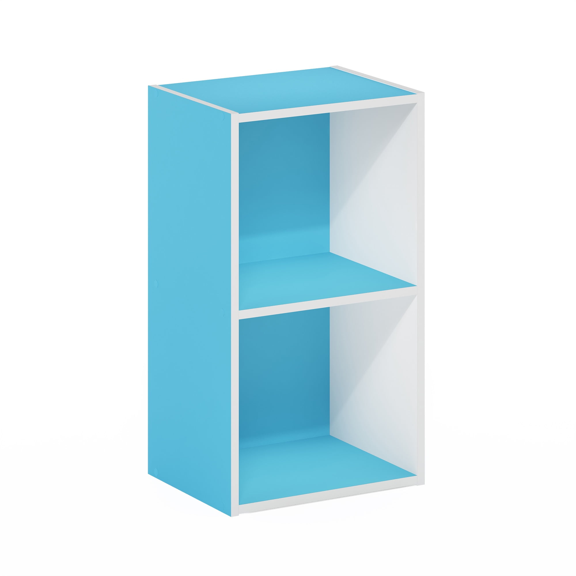 Furinno Pasir 2-Tier Open Shelf Bookcase, Light Blue/White - Walmart.com