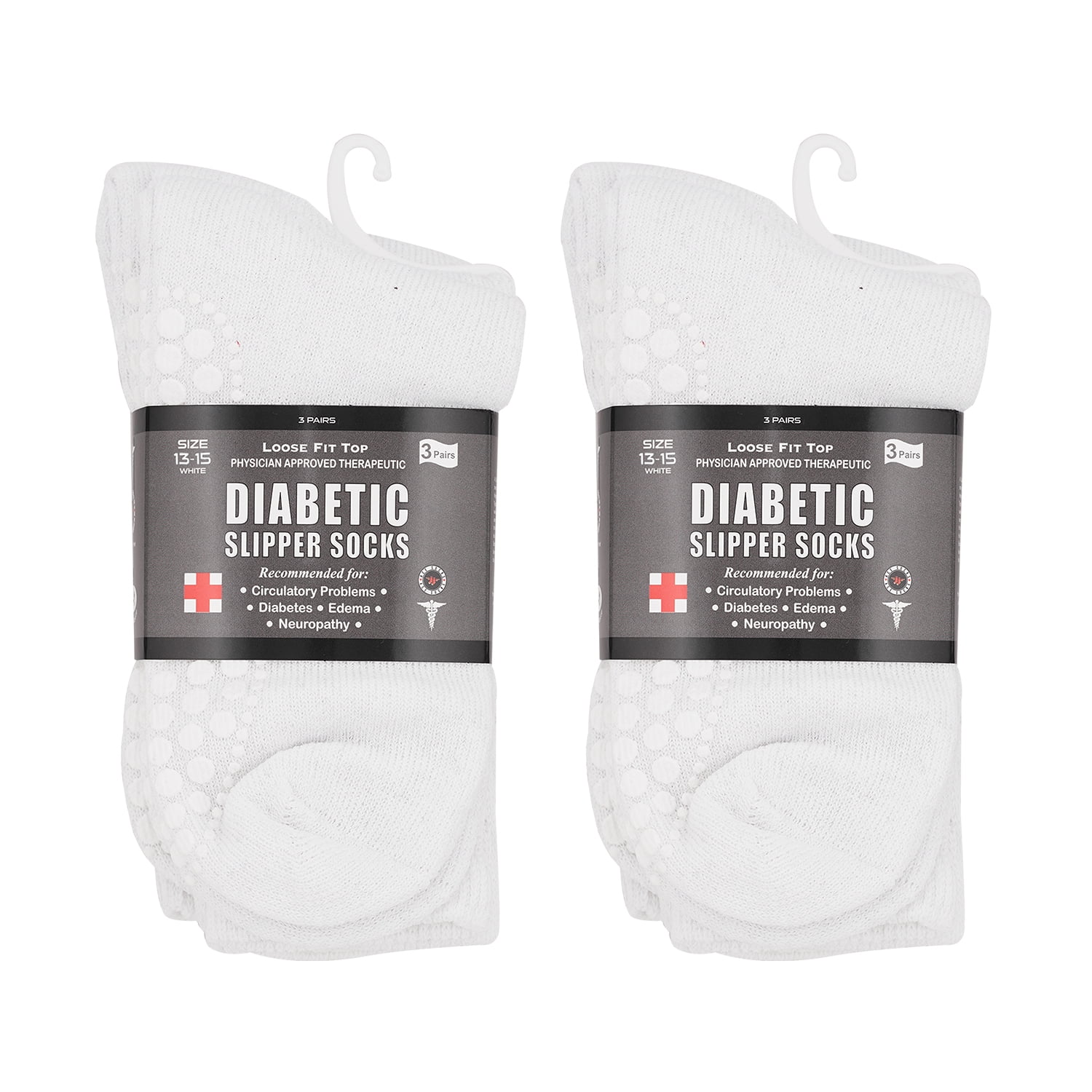 Diabetic Socks Unisex - Men's and Women Non Skid Hospital Loose Fitting ...