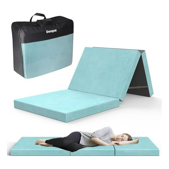 Cozzzi Folding Mattress - Trifold Foam Mattress Topper with Removable ...