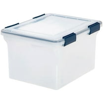 Storex Tote Clear Storage Box with Lid for Paper Document File, Legal ...