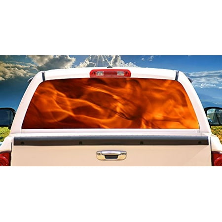 SignMission Flames 1 Rear Window Graphic Tint Truck View Thru Vinyl 12 ...