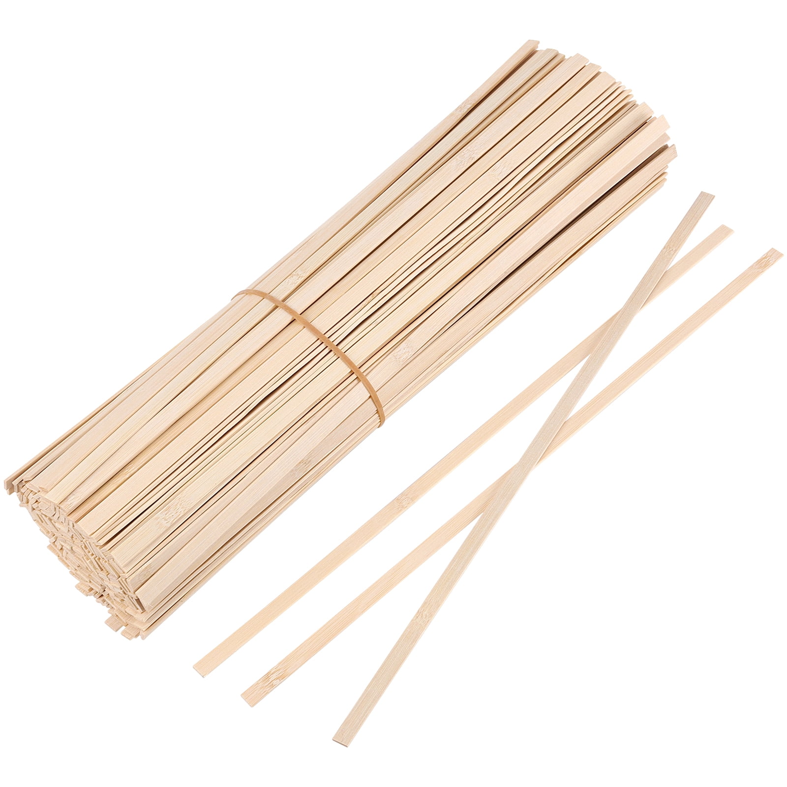 Buy ZOENHOU 600 PCS 15.5 Inch Natural Bamboo Sticks, 3/8 Inch Wide Flat ...