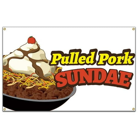 SignMission B-60 Pulled Pork Sundae19 60 in. Pulled Pork Sundae Banner ...