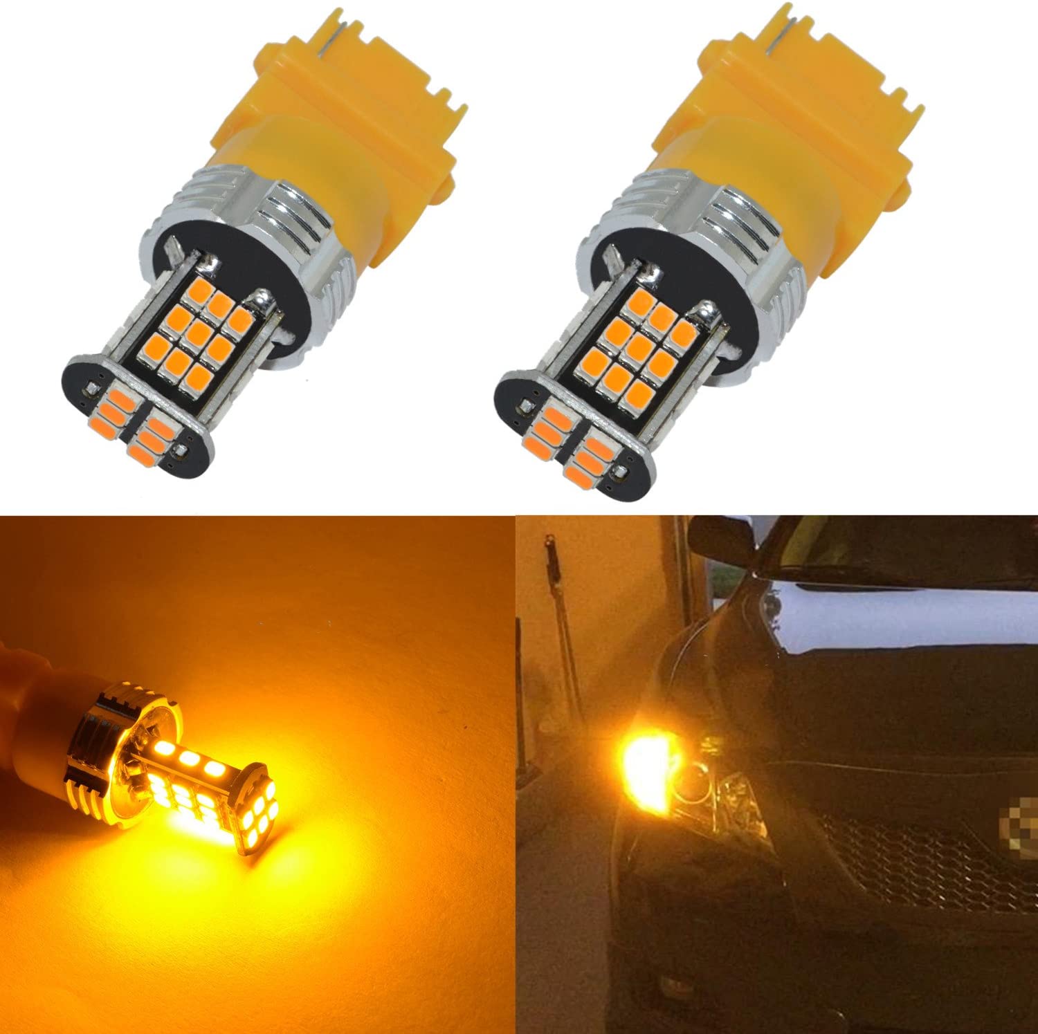 CIPA Amber LED Replacement Bulbs 3157 - Walmart.com