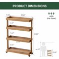 100% Solid Oak Art Storage Cart, 4-Tier Rolling Utility Cart with ...