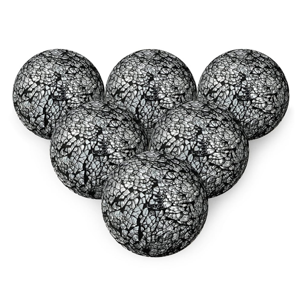 6pcs Mosaic Sphere Balls Decorative Orbs Table Centerpiece Balls Round Glass Ball Mosaic Glass ...