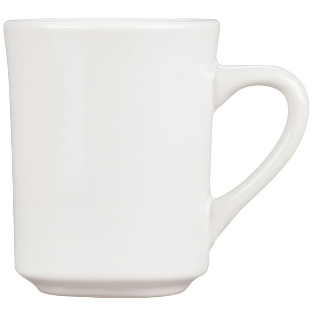 Core Dinnerware 8 oz Ivory White Coffee Mugs 6 Pack Restraunt Style ...