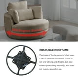 Swivel Round Barrel Chair with Storage Ottoman and 4 Movable Pillow ...