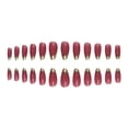 Kokovifyves 24Pcs Press on Nails Art and Winter Classic French Queen ...