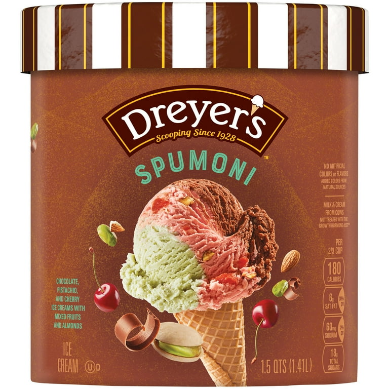 EDY S DREYER S Spumoni Ice Cream 1.5 qt. Tub Made with fresh milk cream and no artificial colors or flavors Walmart