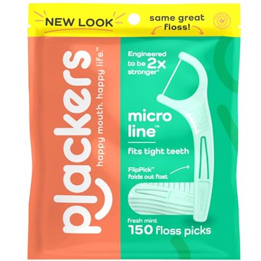Plackers Micro Line Dental JMS2 Floss Picks, Fold-Out FlipPick ...