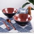 Ceramic Japanese Ramen Bowl Set, 2 Sets Asian Pho Udon Soup Noodle ...