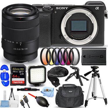 Sony Alpha a6400 Mirrorless Digital Camera (Body Only Silver) - 7PC Accessory Kit - Walmart.com