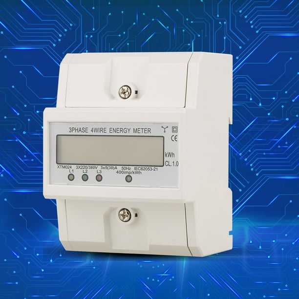 Din Rail Electric Meter,1 pcs 3 x Dinrail Energy Meter Phase Din Rail Energy Meter Ultimate ...