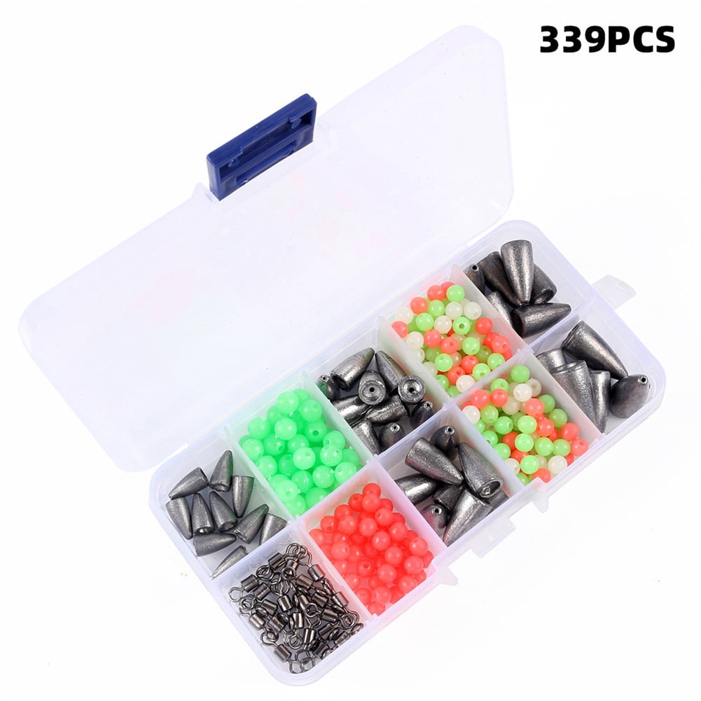 339 Pcs/set Lead Pendant Bead Fishing Weights Sinkers Set With Storage ...