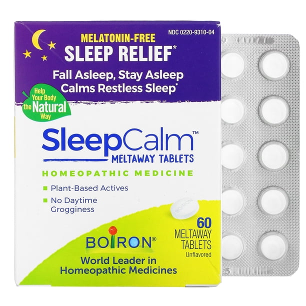 Boiron, Sleep Calm Meltaway Tablets, Unflavored , 60 Meltaway Tablets ...