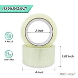 Heavy-Duty Packing Tape, 6 Rolls, 1.88 Inches Wide x 80 Yards Each ...