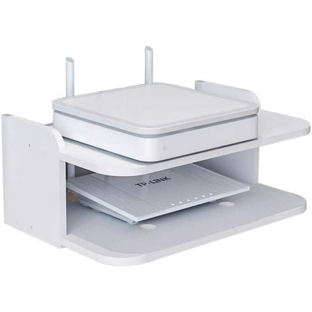 Wall-Mounted Rack, Wall Mounted WiFi Router Shelf/Tv Set-Top Storage ...