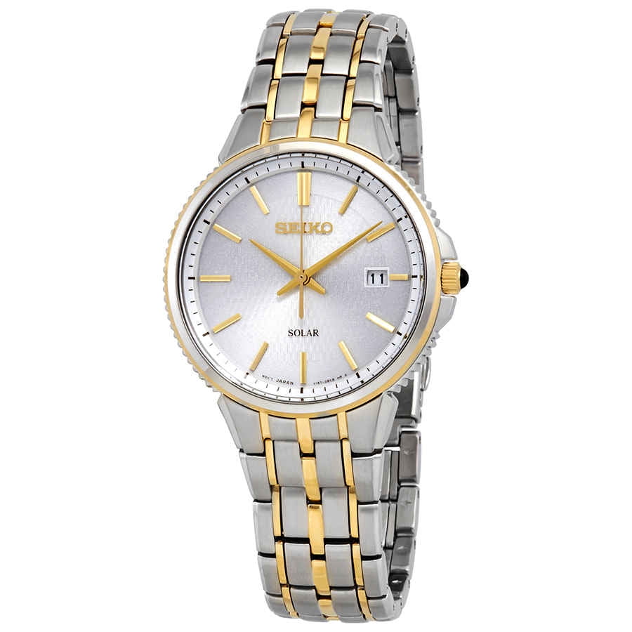 Seiko Solar Silver Dial Two-tone Men's Watch SNE508 - Walmart.com