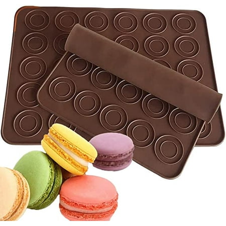 ShenMo 2 x Macaron Mold Baking Mat Silicone Macaron Mold 30 Hole Baking ...